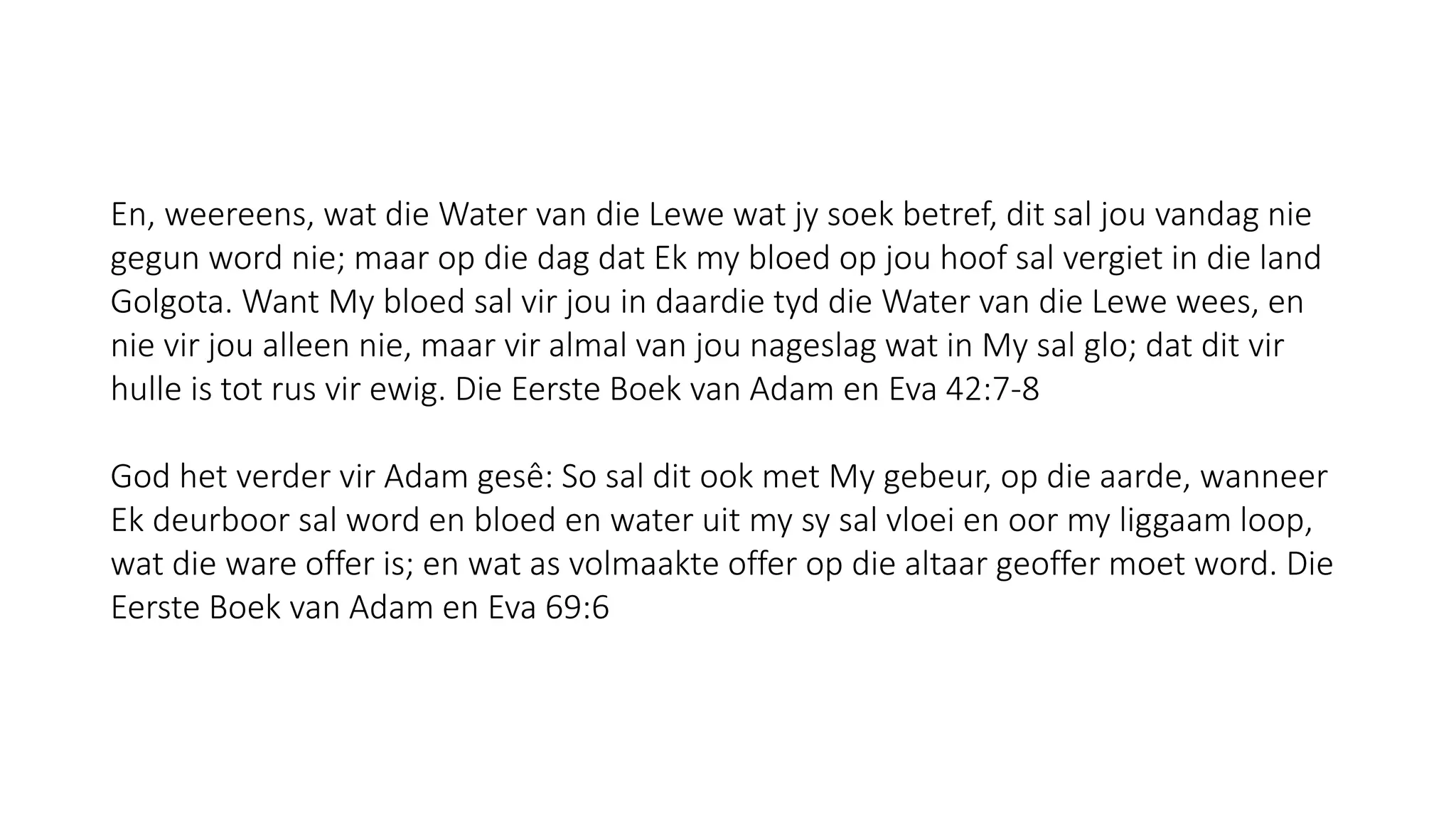 Afrikaans - Die kosbare bloed van Jesus Christus - The Precious Blood ...