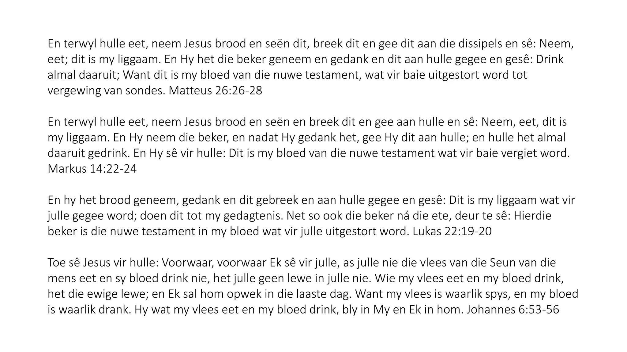 Afrikaans - Die kosbare bloed van Jesus Christus - The Precious Blood ...