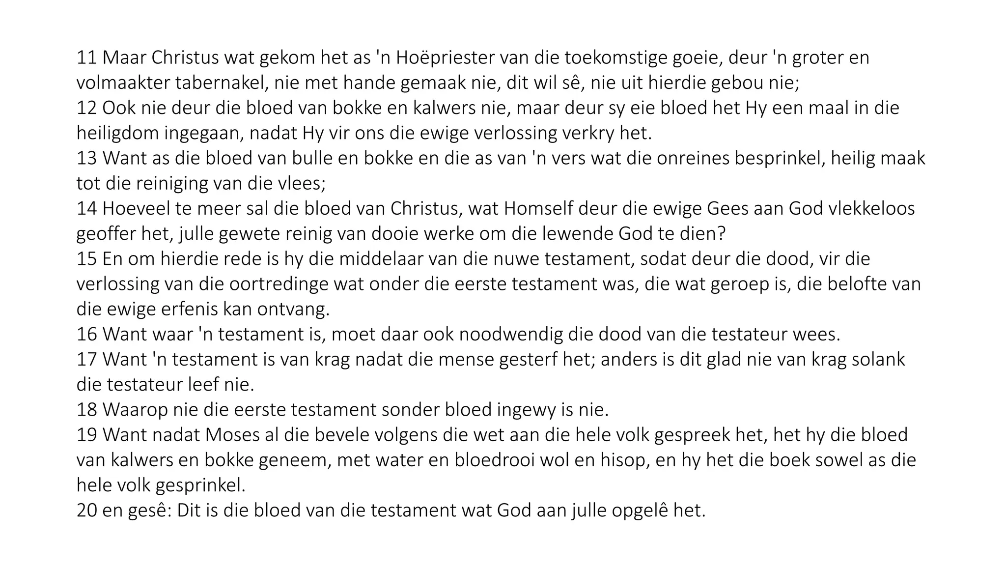 Afrikaans - Die kosbare bloed van Jesus Christus - The Precious Blood ...