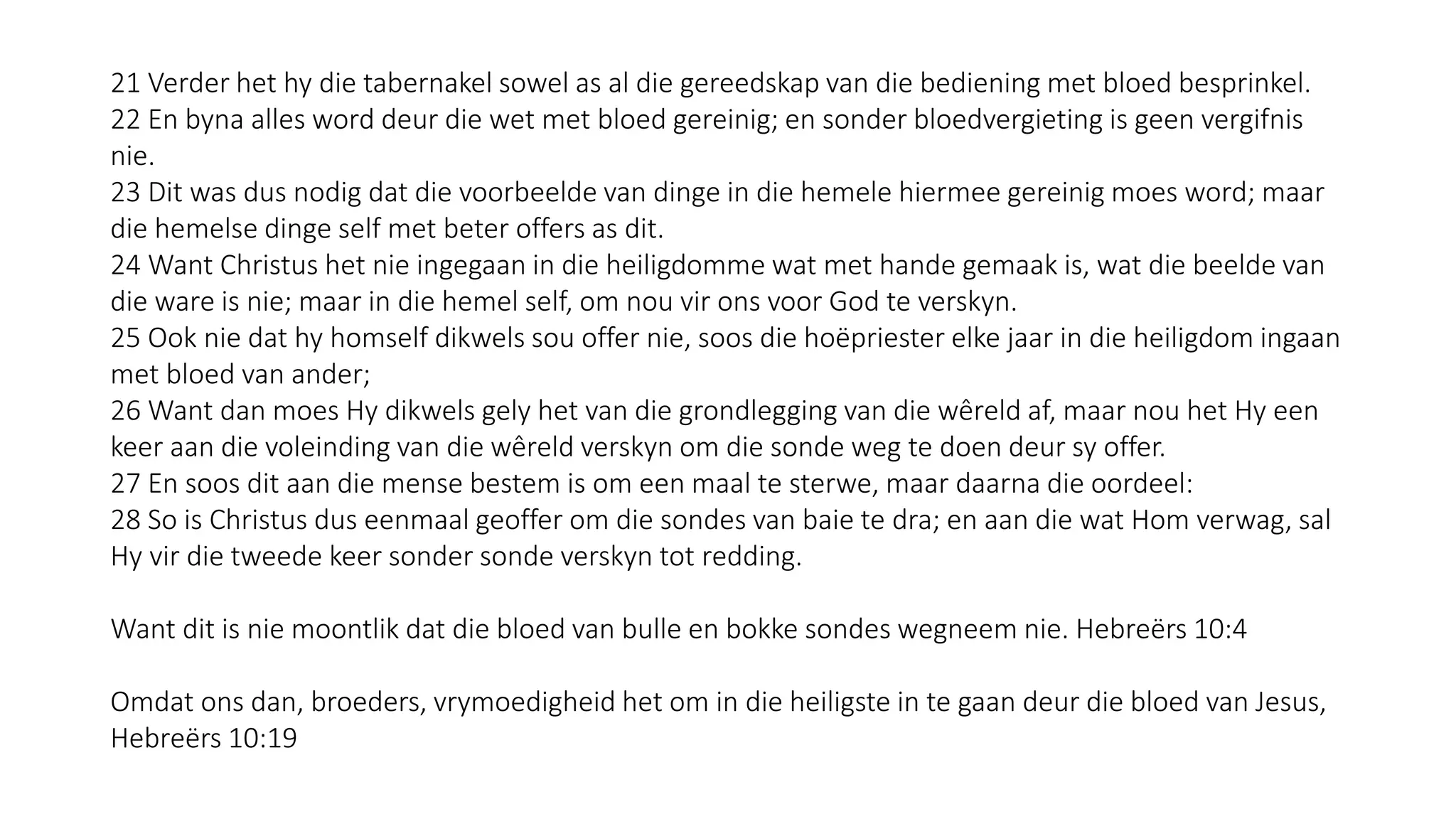 Afrikaans - Die kosbare bloed van Jesus Christus - The Precious Blood ...