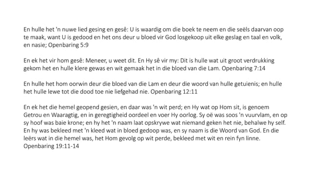 Afrikaans - Die kosbare bloed van Jesus Christus - The Precious Blood ...