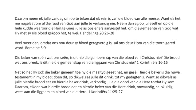 Afrikaans - Die kosbare bloed van Jesus Christus - The Precious Blood ...