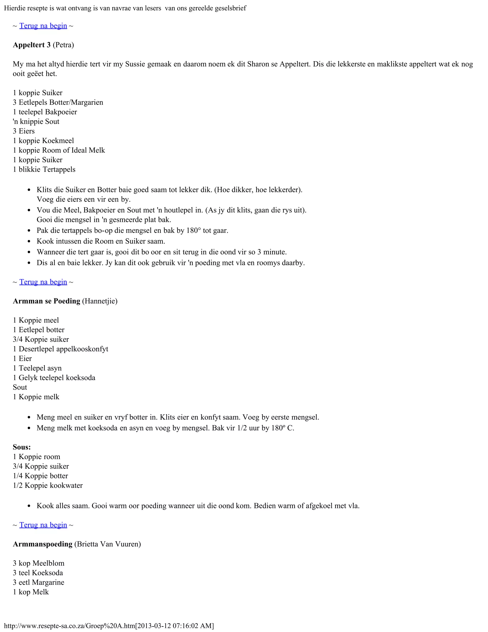 Lekker Outydse Afrikaanse Resepte | PDF