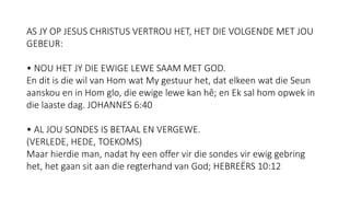 Afrikaans Soul Winning Gospel Presentation - Only JESUS CHRIST Saves.pptx