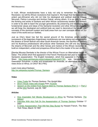 Afrikan Revolutionary Thomas Sankara's Example Lives On | PDF
