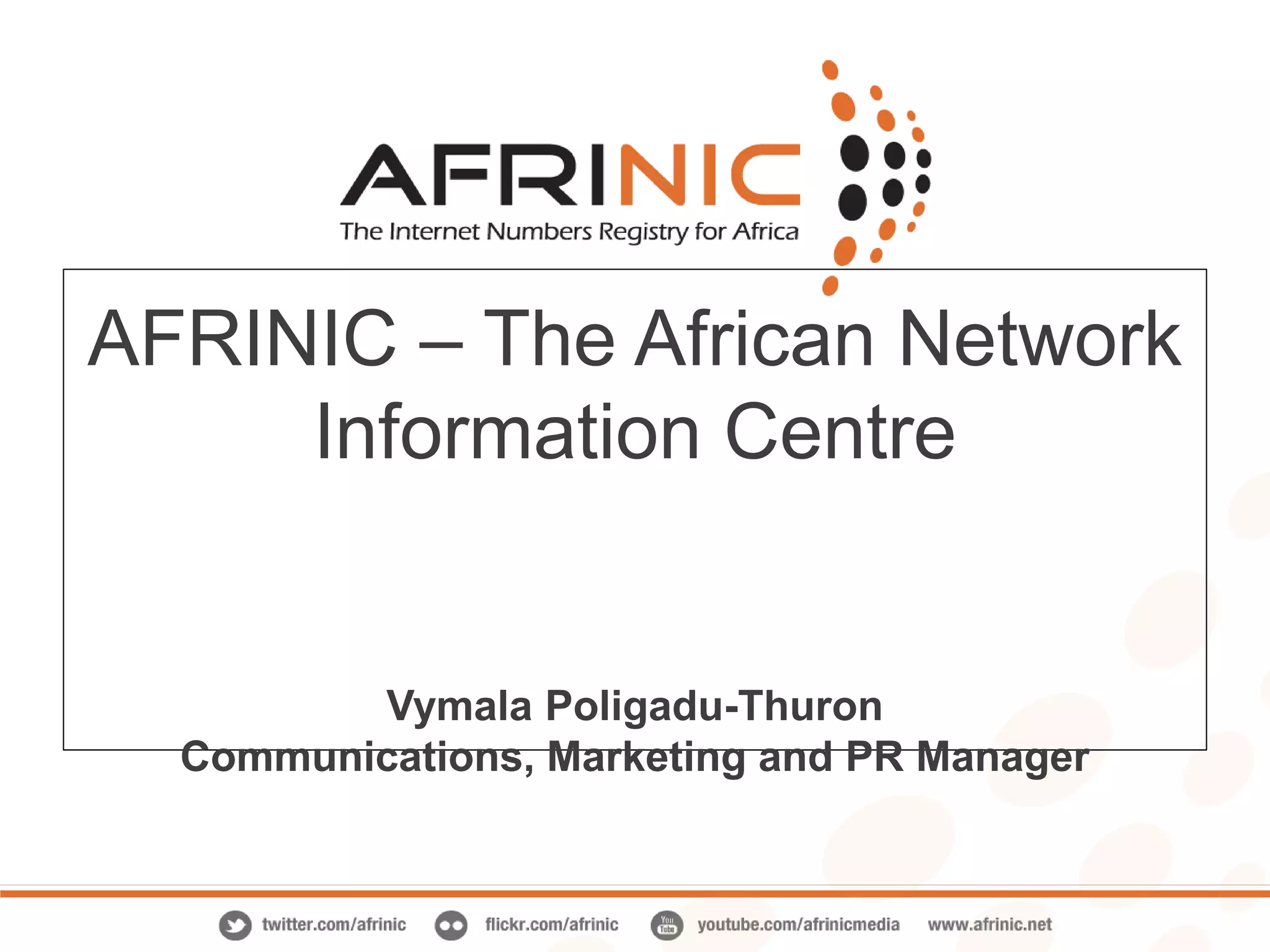 Afri nic 2nd Presentation at the Youth Engagement Summit Mauritius | PPT