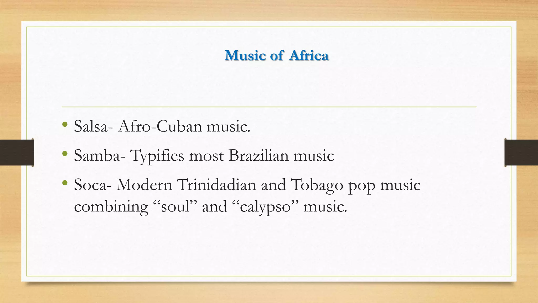 Afro latin and popular music music 10 | PPTX