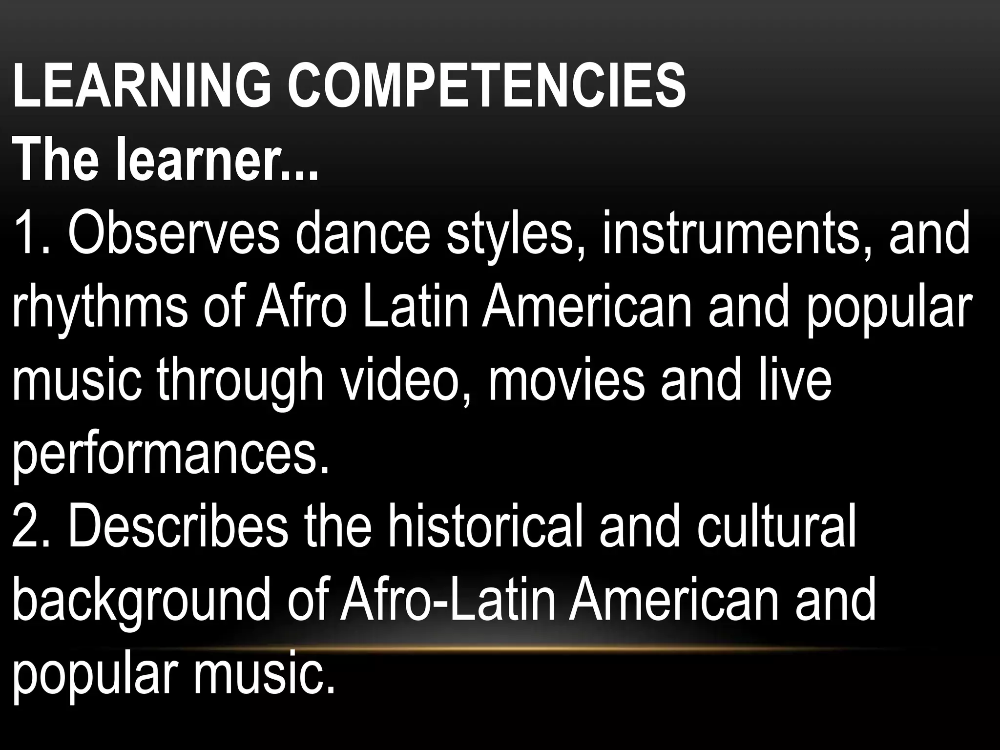 Afro latin music - music10-q2 | PPTX