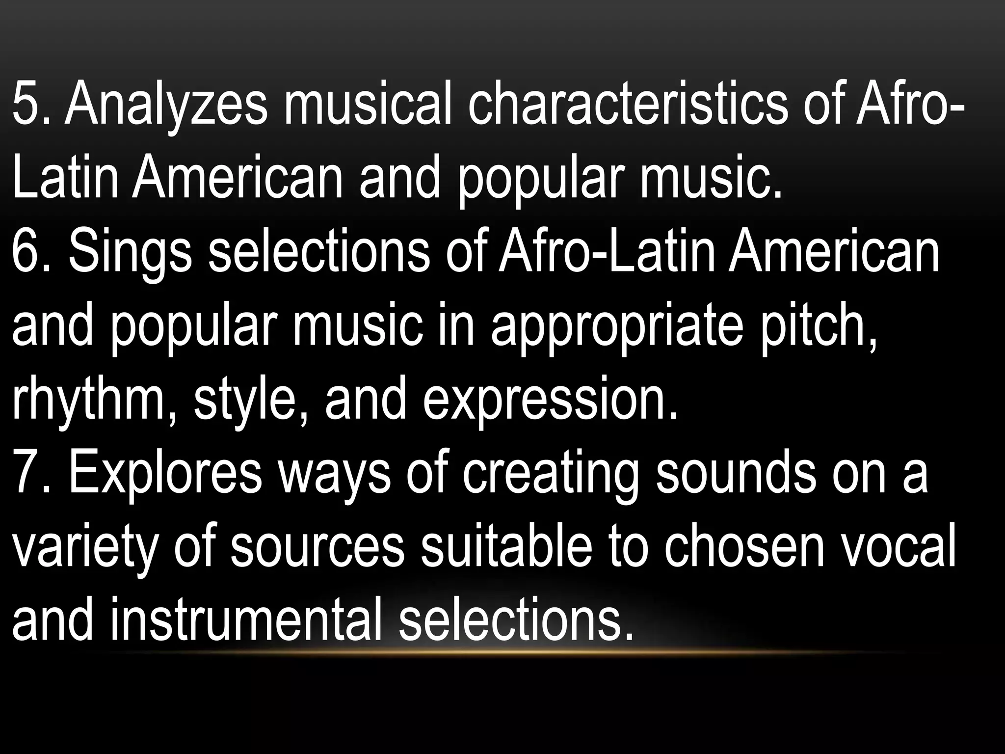 Afro latin music - music10-q2 | PPTX