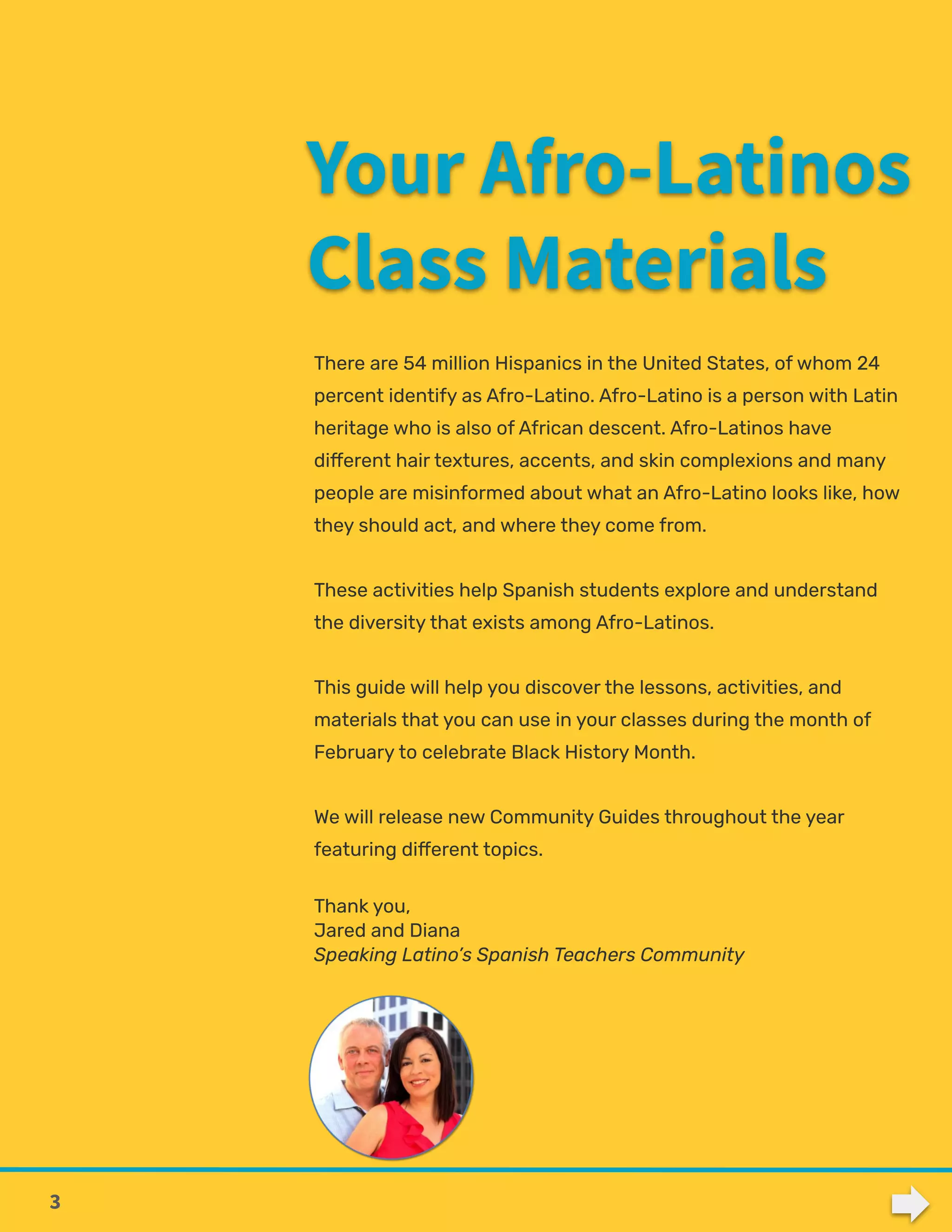 Afro-Latinos Spanish Class Activities: Class Guide for Spanish Teachers ...