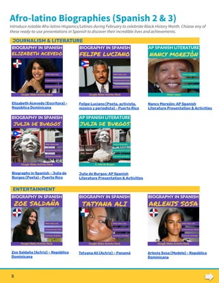 Afro-Latinos Spanish Class Activities: Class Guide for Spanish Teachers ...
