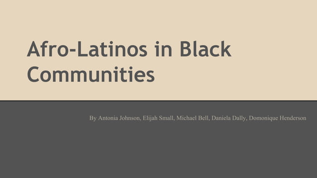 Afro latin@ presentation | PDF