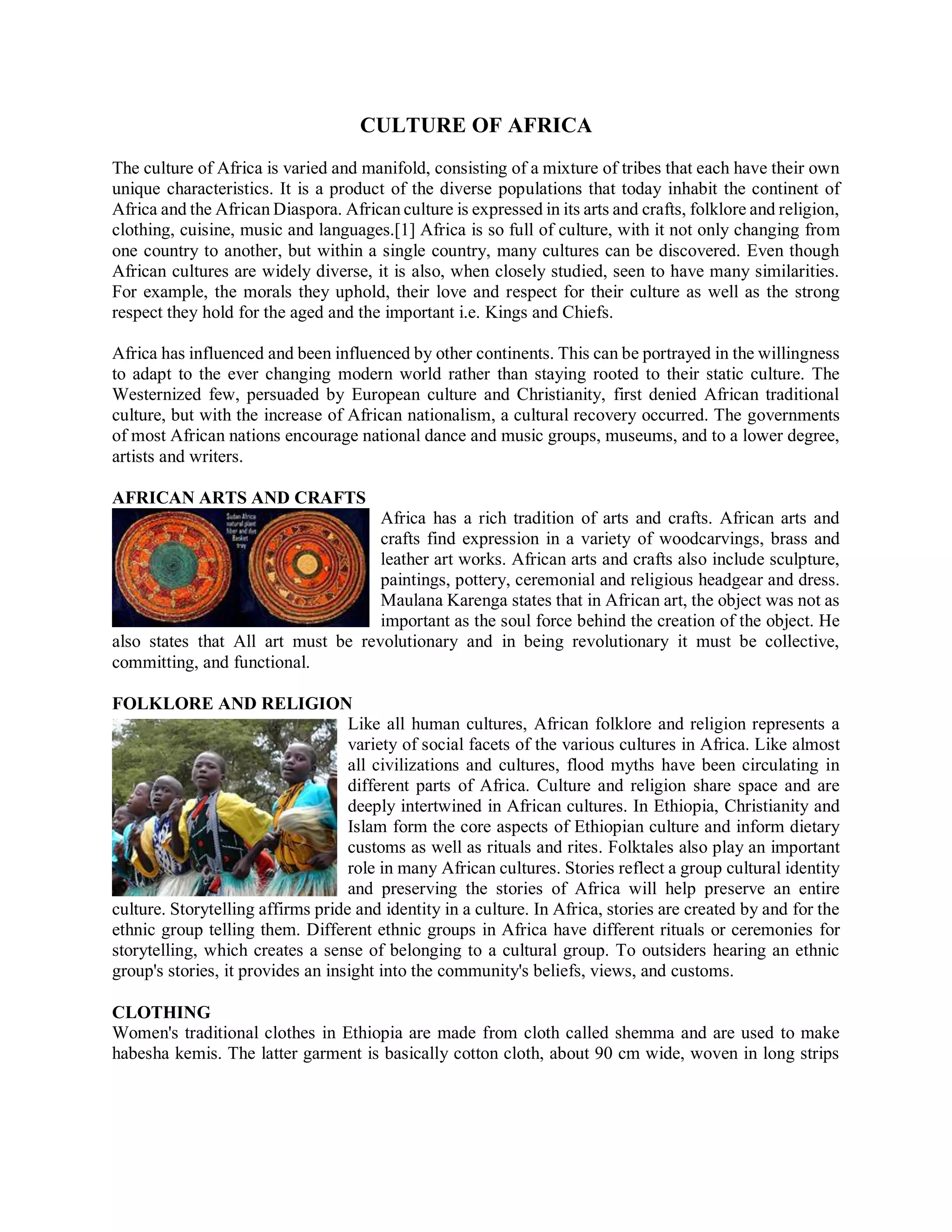 Afro asian countries culture | PDF