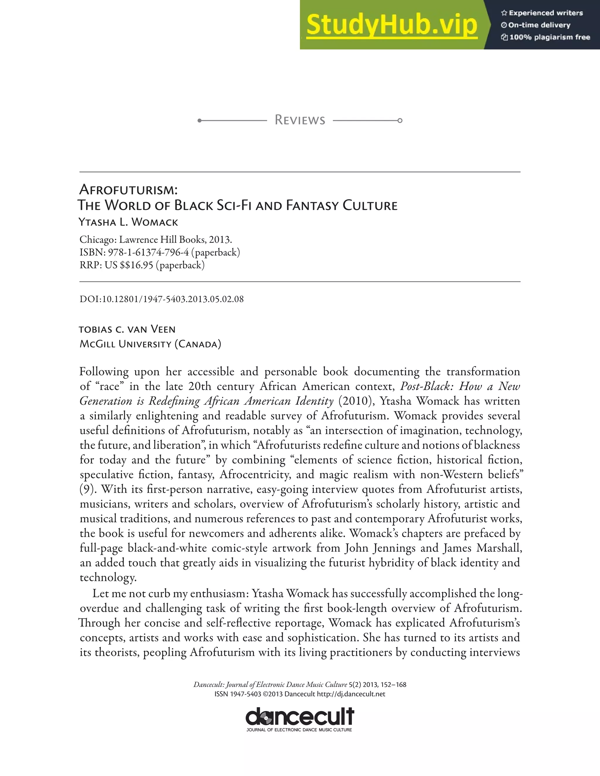 Afrofuturism The World Of Black Sci-Fi And Fantasy Culture (Ytasha ...