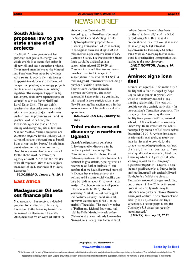 AfrOil - oil & gas news for Africa | PDF