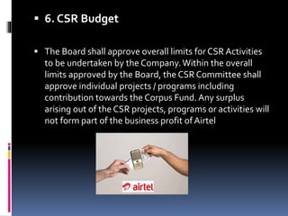 Corporate Social Responsibilty of Bharti Airtel | PPTX