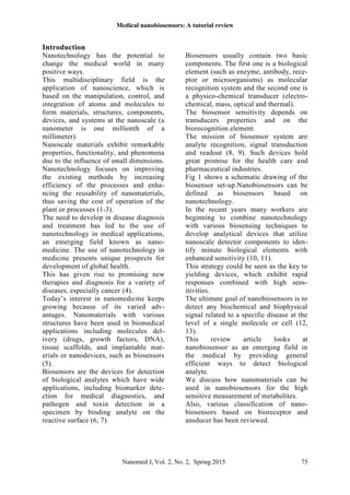 Medical nanobiosensors: A tutorial review | PDF