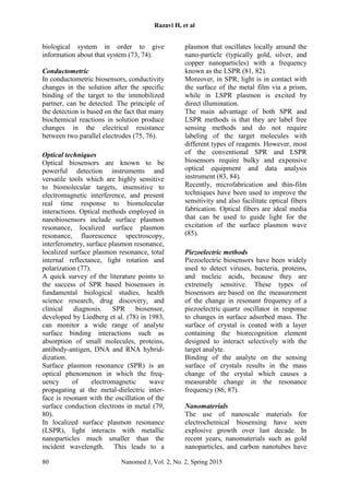 Medical nanobiosensors: A tutorial review | PDF