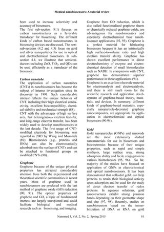 Medical nanobiosensors: A tutorial review | PDF