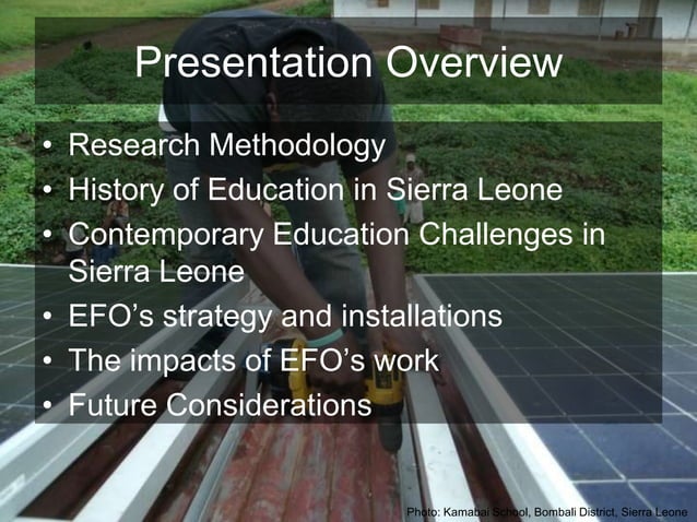 Solar Power / ICT impacts on Education in Sierra Leone | PPT