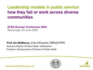 Public Service Leadership models and diverse communities | PPT