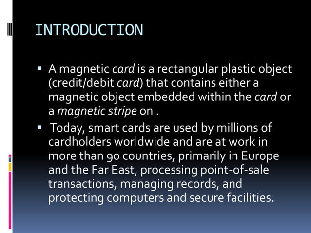 magnetic stripe/swipe card | PPT