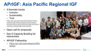 Internet Governance and Ecosystem, presented at AFSIG | PDF