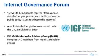 Internet Governance and Ecosystem, presented at AFSIG | PPT