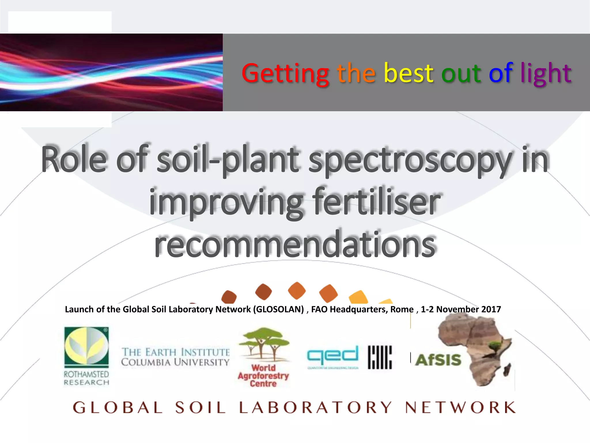Africa Soil Spectroscopy Laboratory Network | PPTX