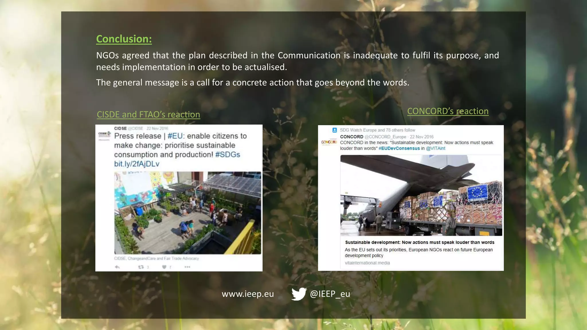 European Policy Framework for SDGs: Communication best practice for ...