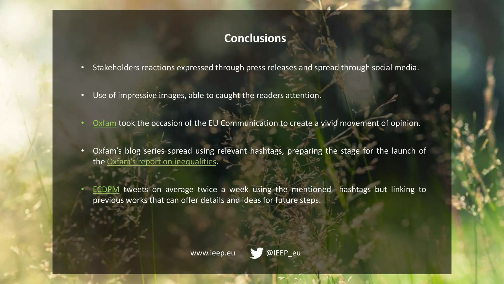 European Policy Framework for SDGs: Communication best practice for ...