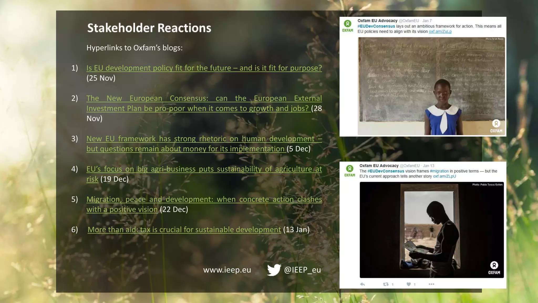 European Policy Framework for SDGs: Communication best practice for ...