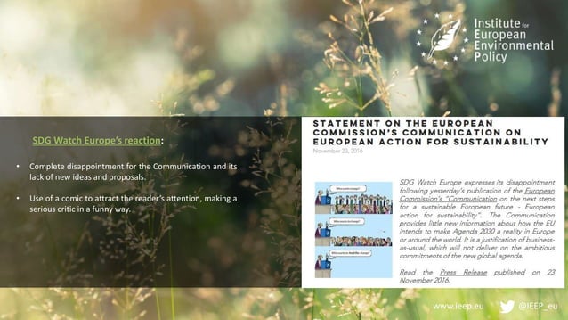 European Policy Framework for SDGs: Communication best practice for ...