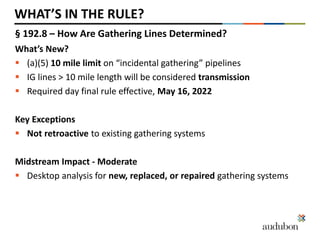 PHMSA Final Rule Gas Gathering Line Regulation | PPTX