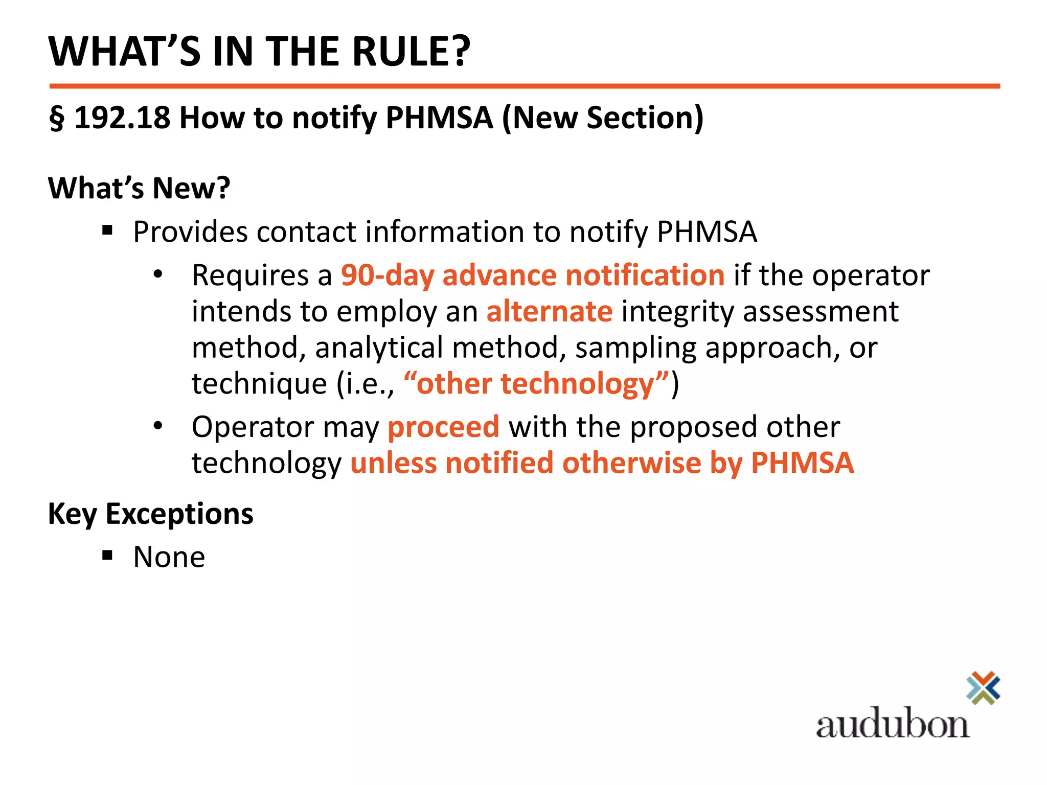 PHMSA Final Rule (part 1) for Gas Transmission Pipelines | PPTX