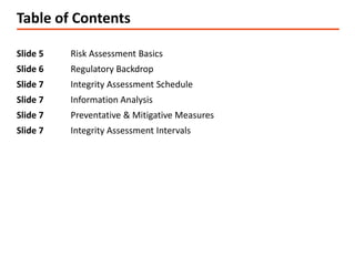 Risk Assessment Hazardous Liquid Pipeline Integrity | PPTX