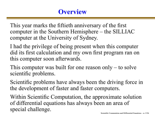 Scientific Computations and Differential Equations | PPT