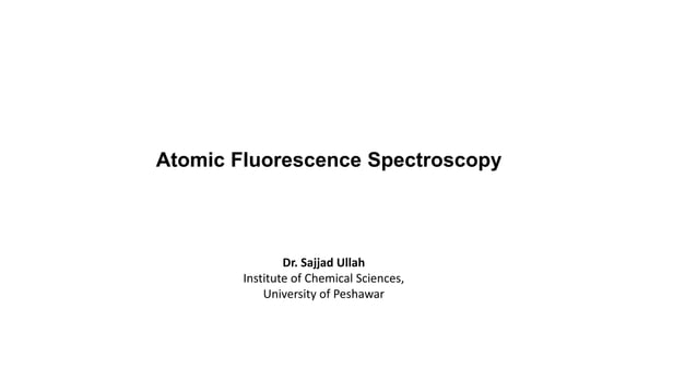 Atomic Fluorescence Spectroscopy (AFS) | PDF