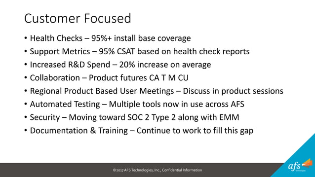 AFS Company Update and Product Futures | PPTX