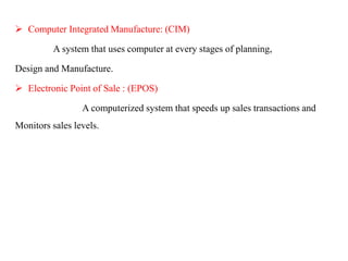 Computer integrated management | PPTX