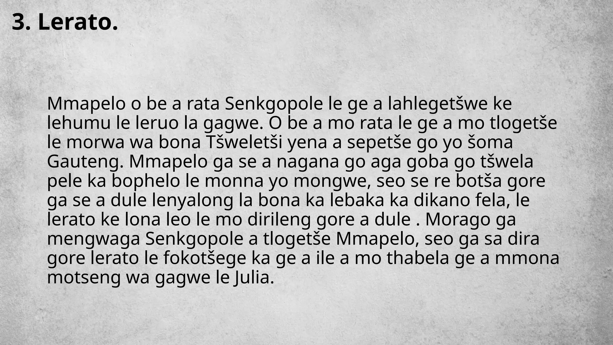 Pego ka sehlopha sa Bakwena: Morero wa padi ya Ra tla ra lokologa, eye ...