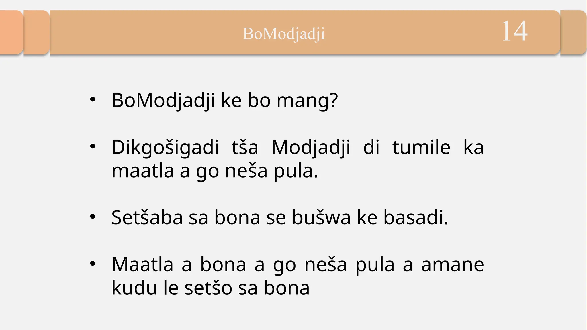 Sehlopha sa Kgosigadi Modjadji. Sererwa sa Padi | PPTX