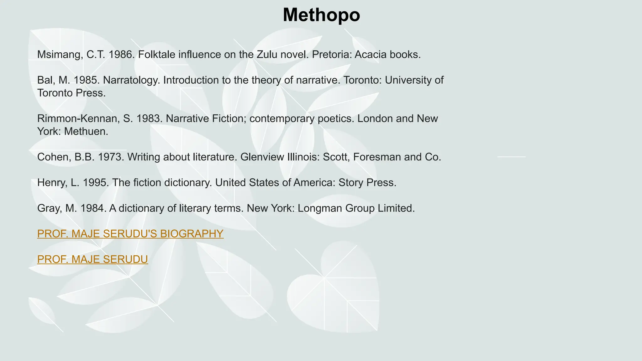 AFT 220 Baanegwa tšhwantšho ya baanegwa, ka Tikologo: Podilane Mankga .pptx