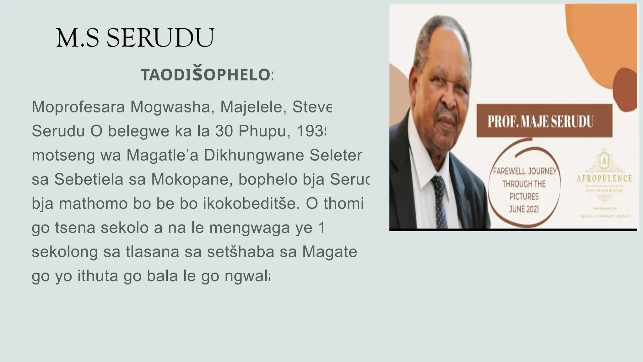 AFT 220 Baanegwa tšhwantšho ya baanegwa, ka Tikologo: Podilane Mankga .pptx