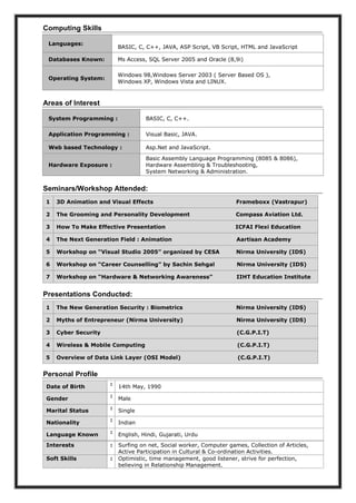 My CV | PDF | Internet | Computing