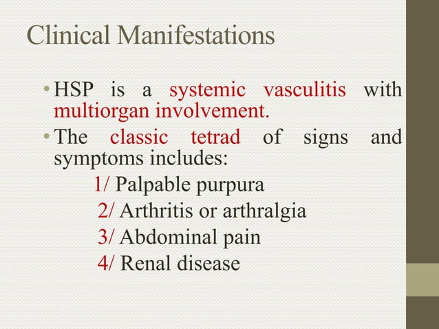 IGA VASUCILITIS- HENOCH SCHONLEIN PURPURA (HSP) | PPTX