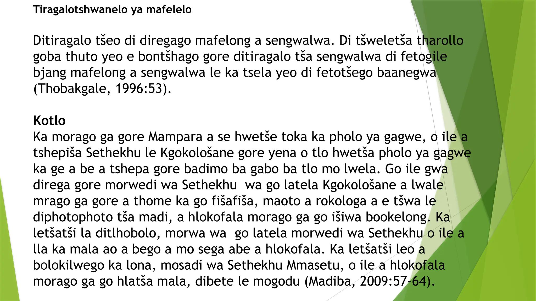 Sehlopha sa Kgoši Sekwati AFT 121 Groenkloof | PPTX