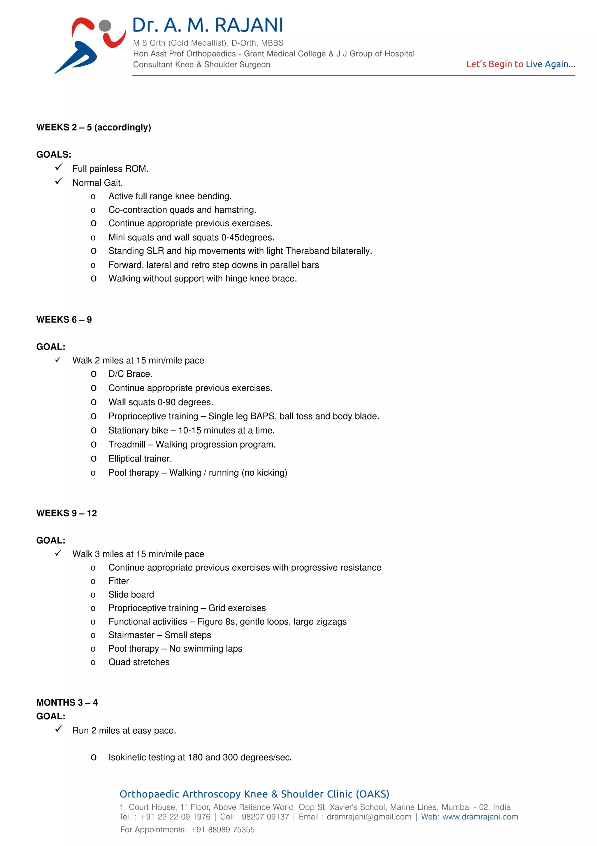 After acl-reconstruction - POSTSURGICAL ACL REHABILITATION PROTOCOL | PDF