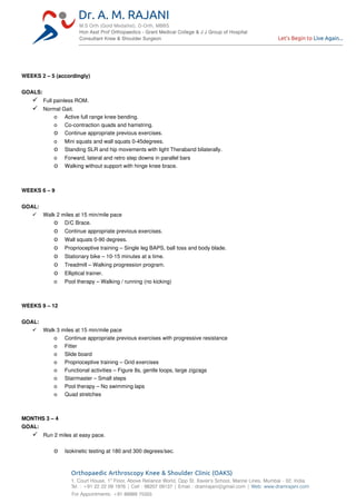 After acl-reconstruction - POSTSURGICAL ACL REHABILITATION PROTOCOL | PDF