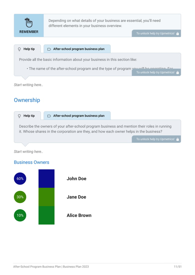 After School Business Plan Example | PDF